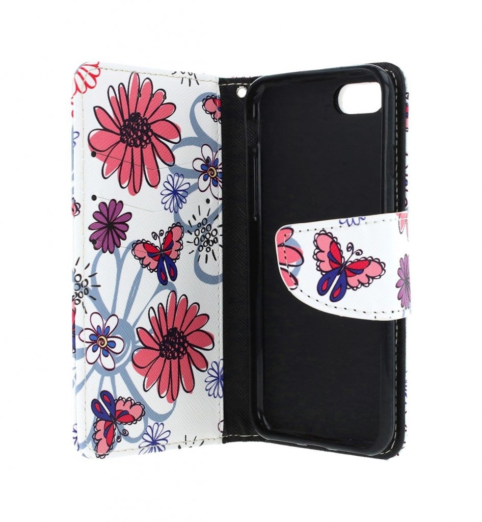 Obal na mobil iPhone SE 2020 knížkový Flowers pouzdro | ProMobily.cz