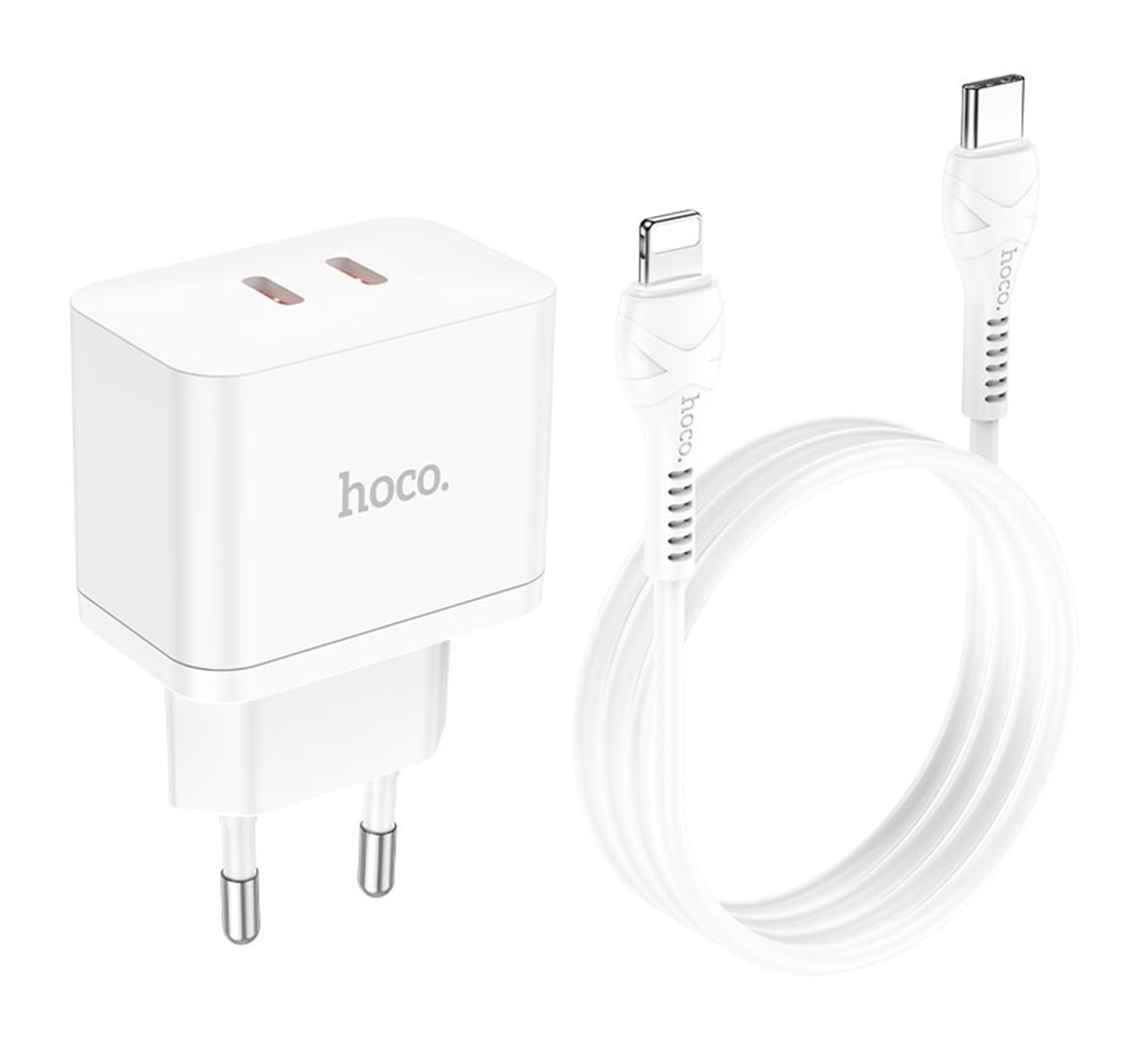 Rychlonabíječka HOCO N29 pro iPhone včetně Lightning kabelu 35W bílá ...