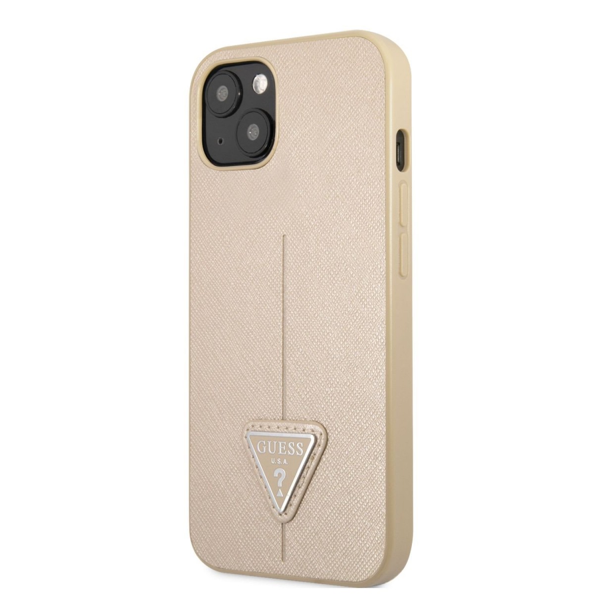 Guess PU Saffiano Triangle Zadní Kryt pro iPhone 13 mini Beige ...