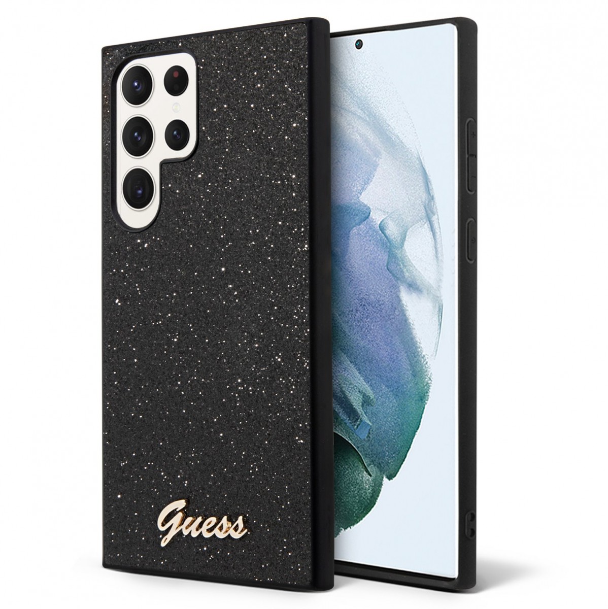 Guess PC/TPU Glitter Flakes Metal Logo Zadní Kryt pro Samsung Galaxy ...